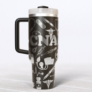 CNA Laser Engraved Full Wrap 40oz Tumbler, Digital Download, SVG, Seamless Design, Handle ...