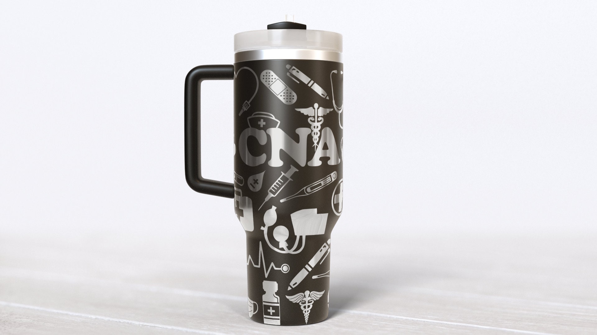 CNA Laser Engraved Full Wrap 40oz Tumbler, Digital Download, SVG, Seamless Design, Handle ...