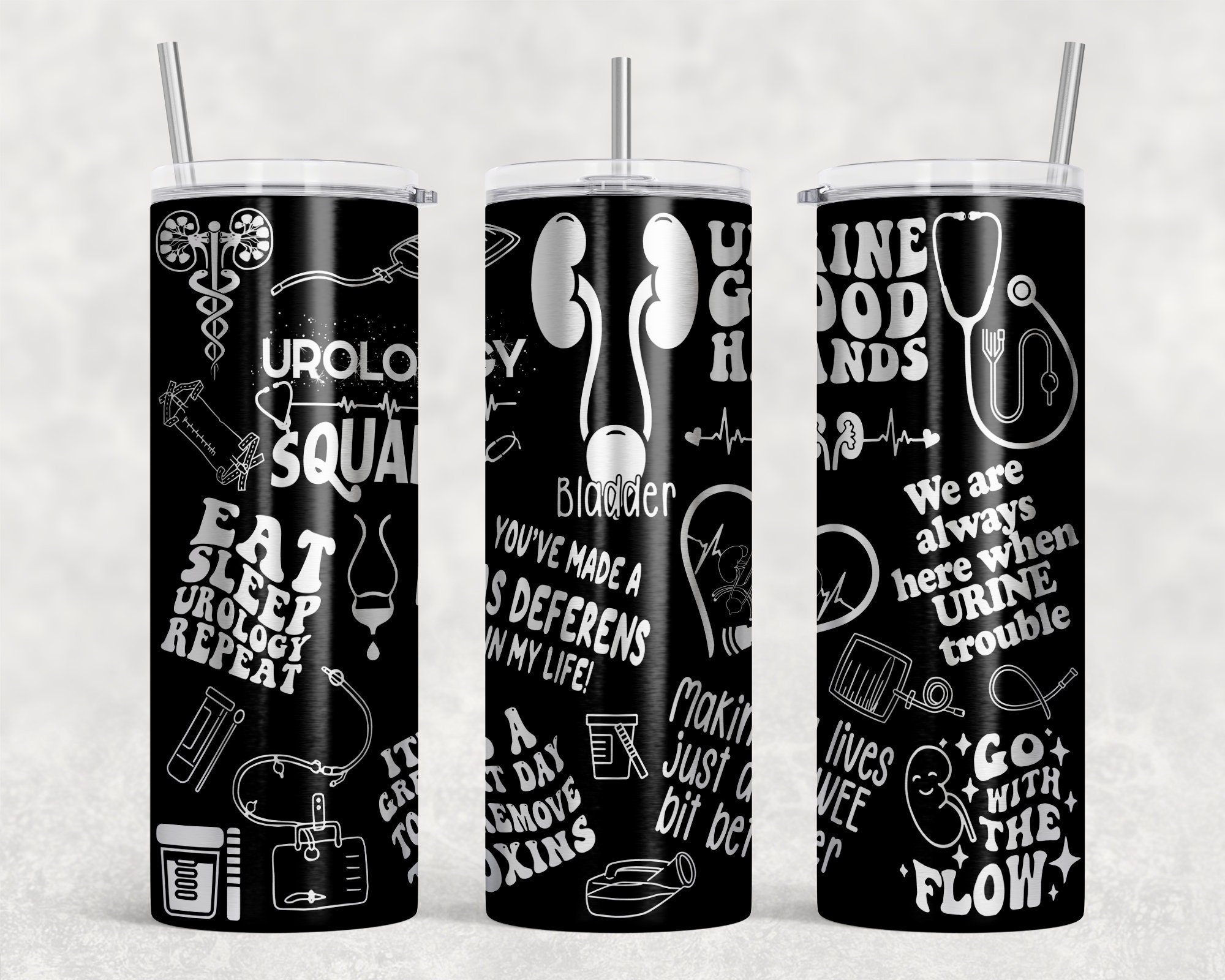 Urology FAUX Laser 20oz Skinny SUBLIMATION Wrap, Tumbler Digital ...