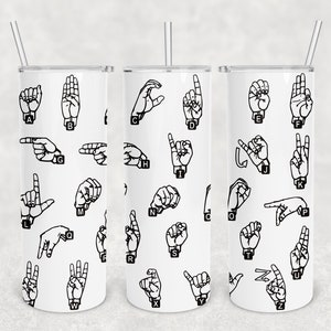 American Sign Language 20oz Skinny Sublimation Wrap, 20 Oz Tumbler ...