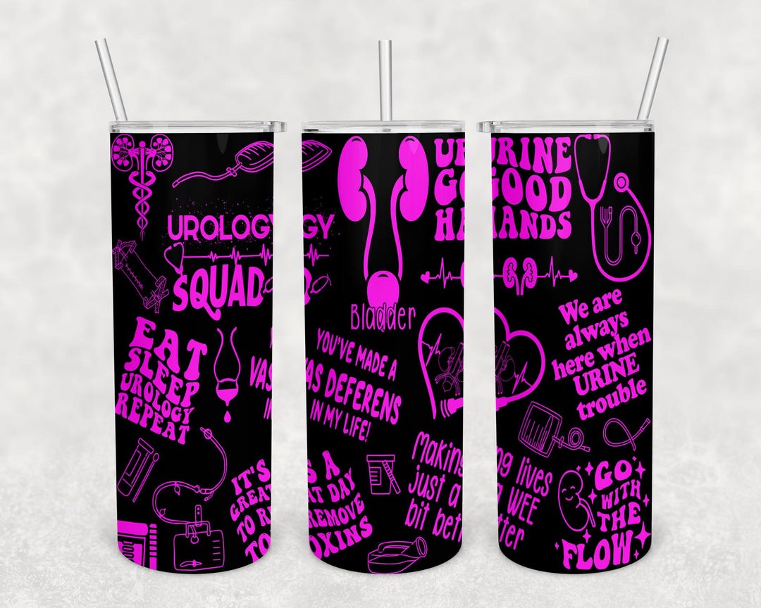 Urology FAUX Laser Pink Black 20oz Skinny SUBLIMATION Wrap, Tumbler ...
