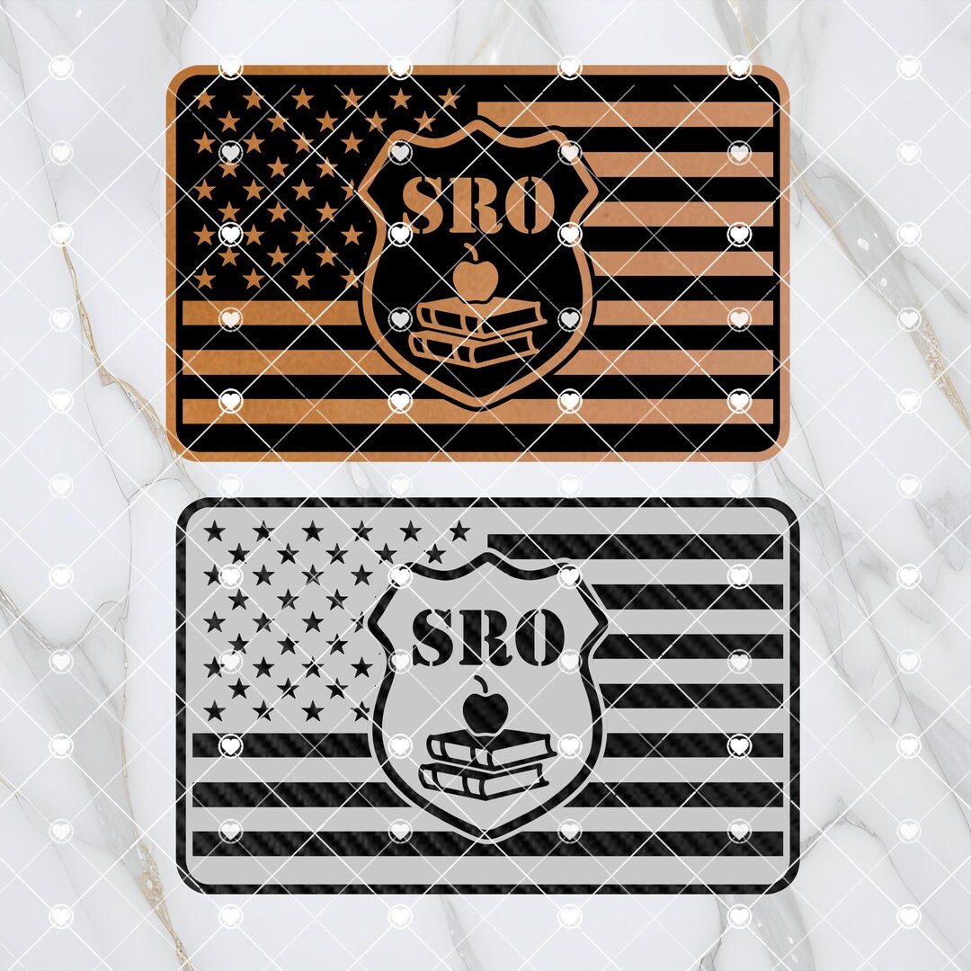 School Resource Officer American Flag SVG, Laser Engraved Leather Patch ...