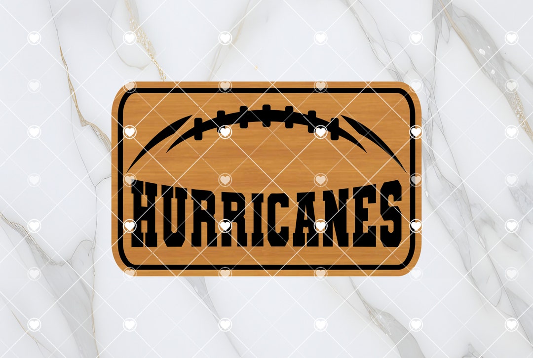 Hurricanes Mascot Football Hat Patch SVG, Laser Engraved Leather Patch ...