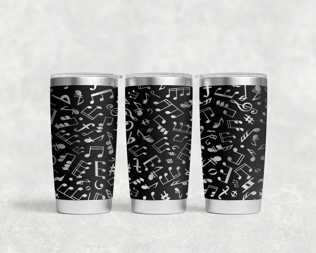 Music Notes Laser Engraved Full Wrap 20oz Tumbler, Digital Download ...
