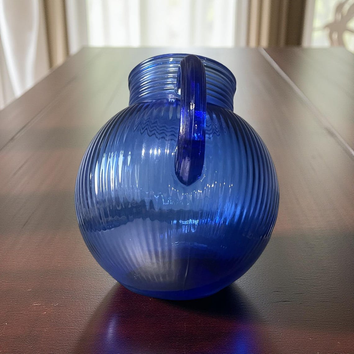 Vintage 1930s Hazel Atlas Cobalt Blue Tilt Ball Pitcher – Fine Rib ...