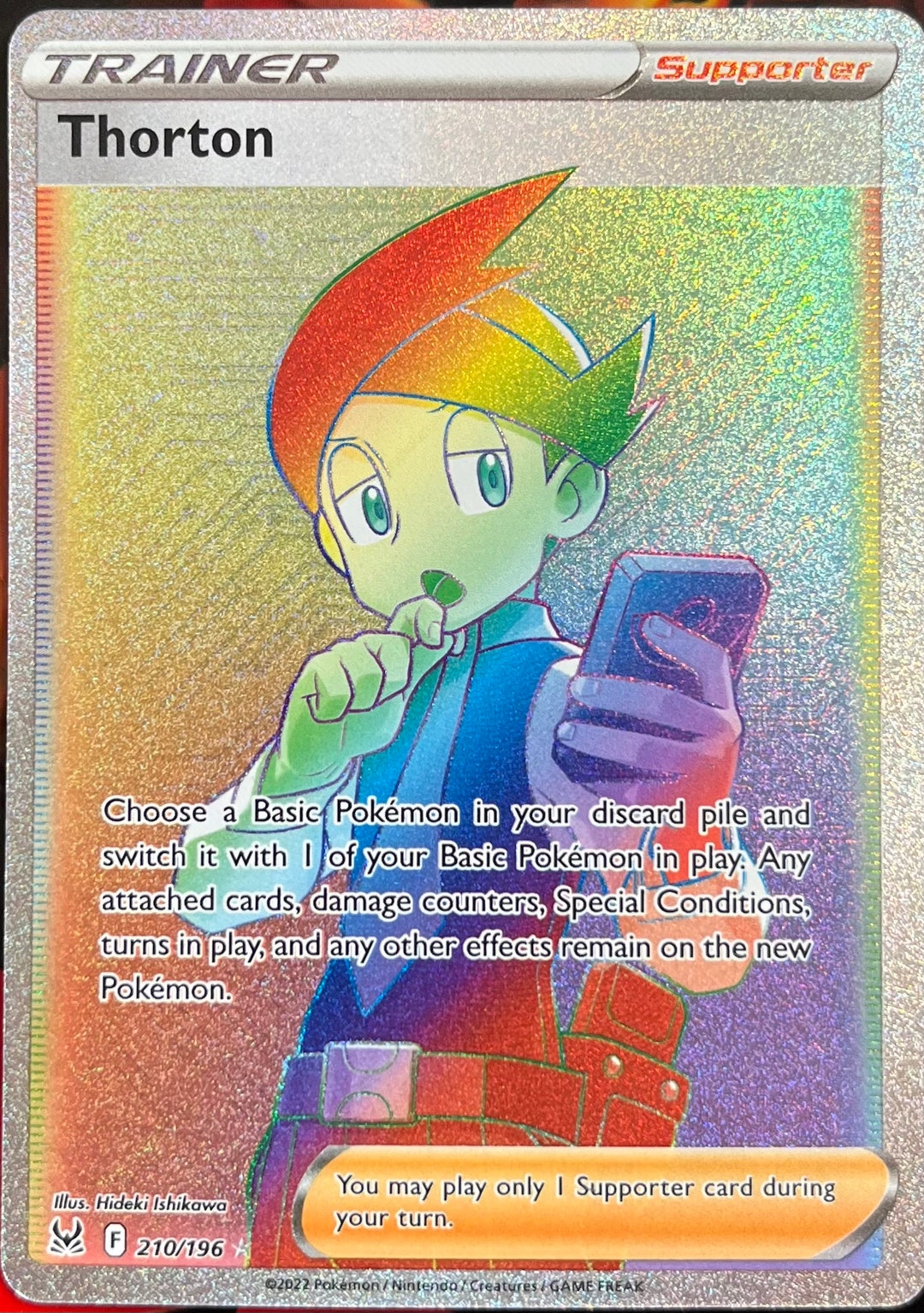Pokemon - Thorton 210/196 Lost Origin - Full Art Trainer - Secret ...