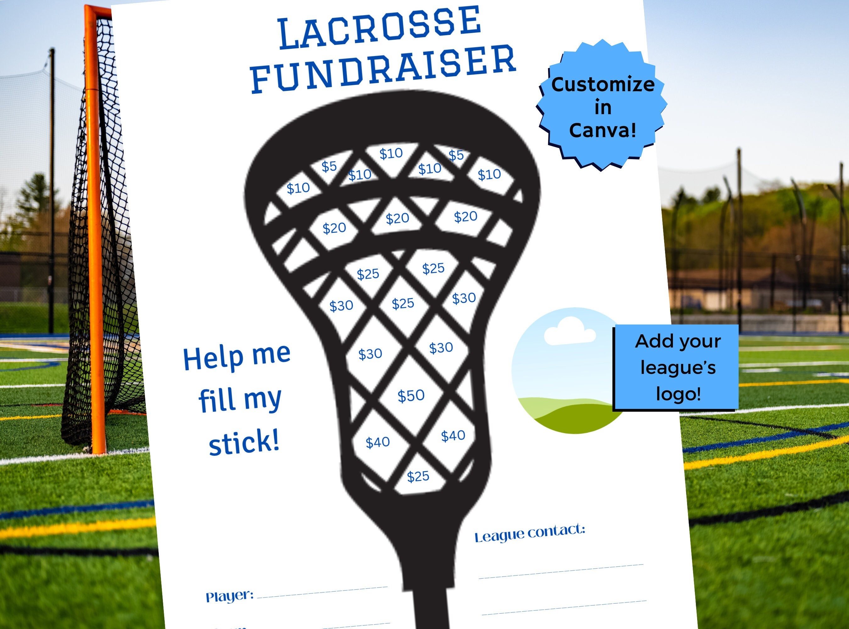 Editable Fundraiser Template for Lacrosse - Etsy