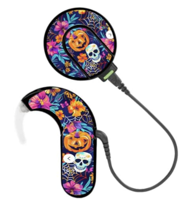 Halloween, Skull, Pumpkin, Cochlear Implant Stickers: Nucleus, Osia ...