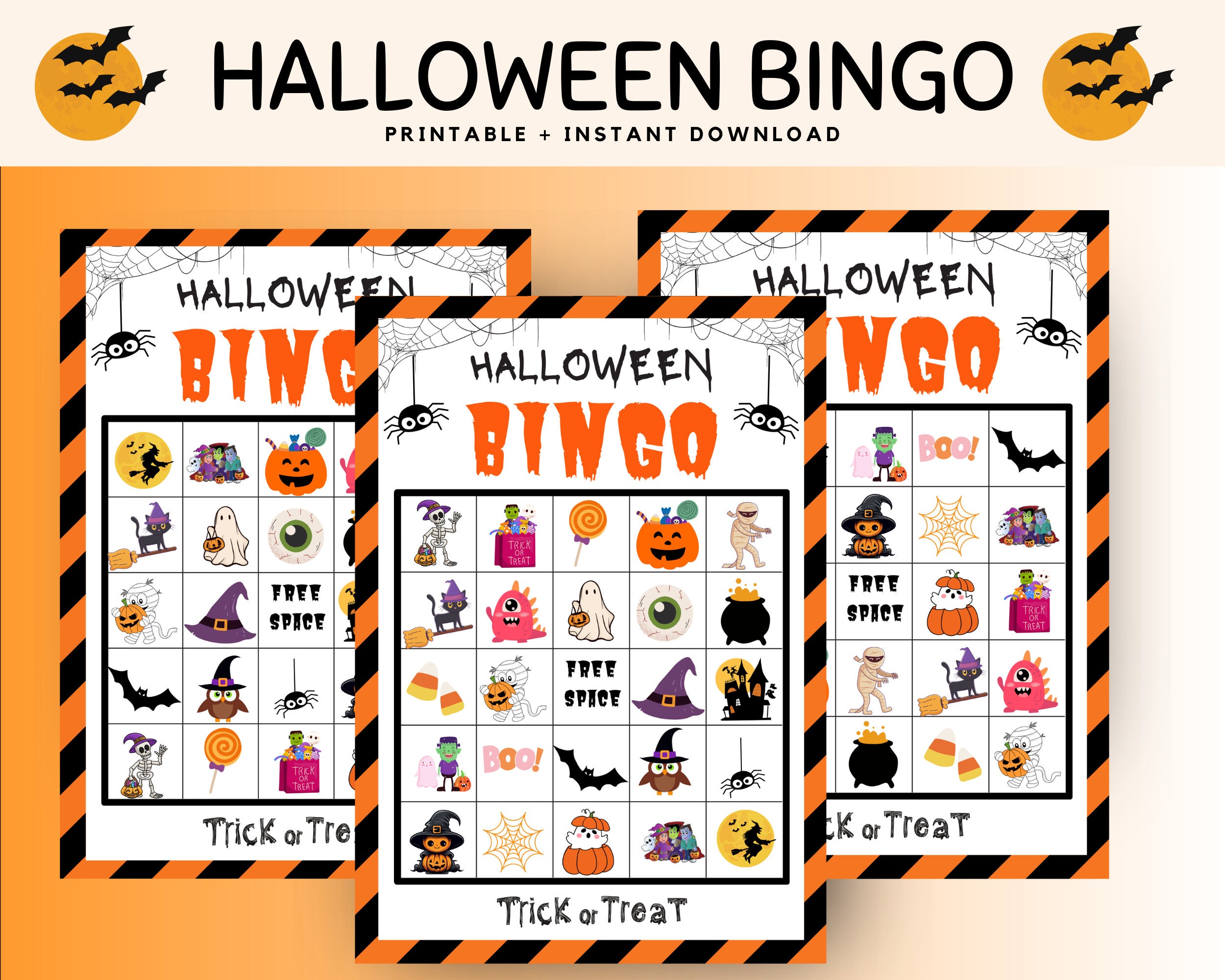 Halloween Bingo, Halloween Printable Bingo Cards, Classroom Game ...