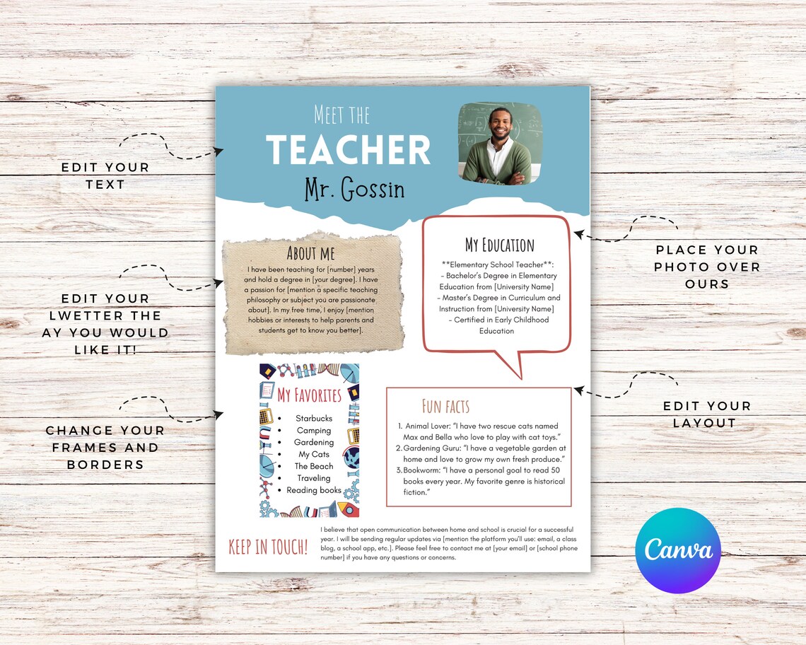 Meet the Teacher Editable Template, Back to School Welcome Letter to ...