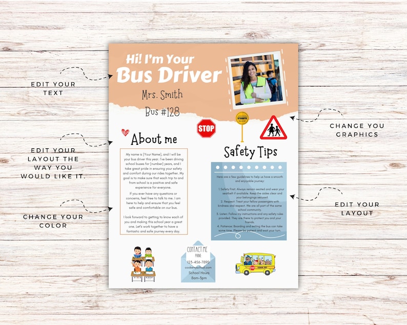 Editable Meet the Bus Driver Letter Template: Back to School (canva ...