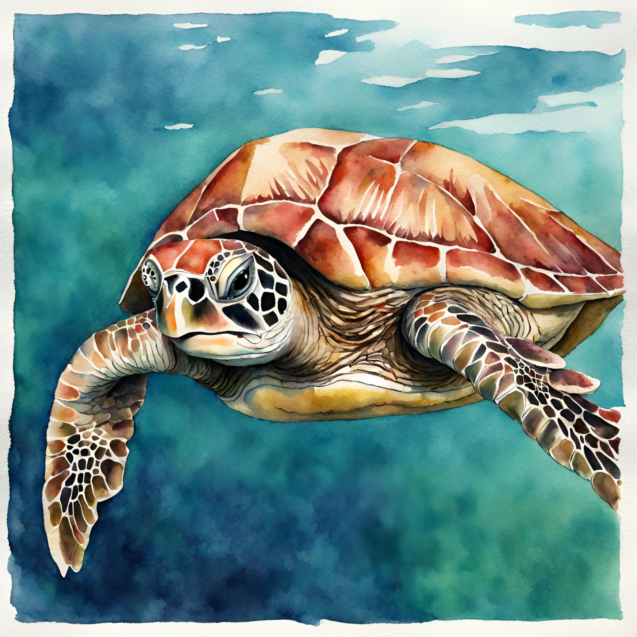 10 High Quality Prints, JPG File, Digital Printable, Sea Turtle ...