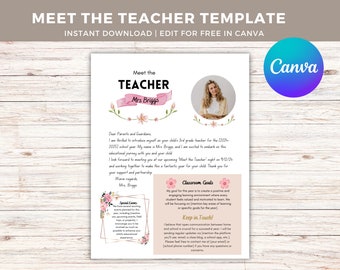 Meet the Teacher Editable Template, Back to School Welcome Letter ...