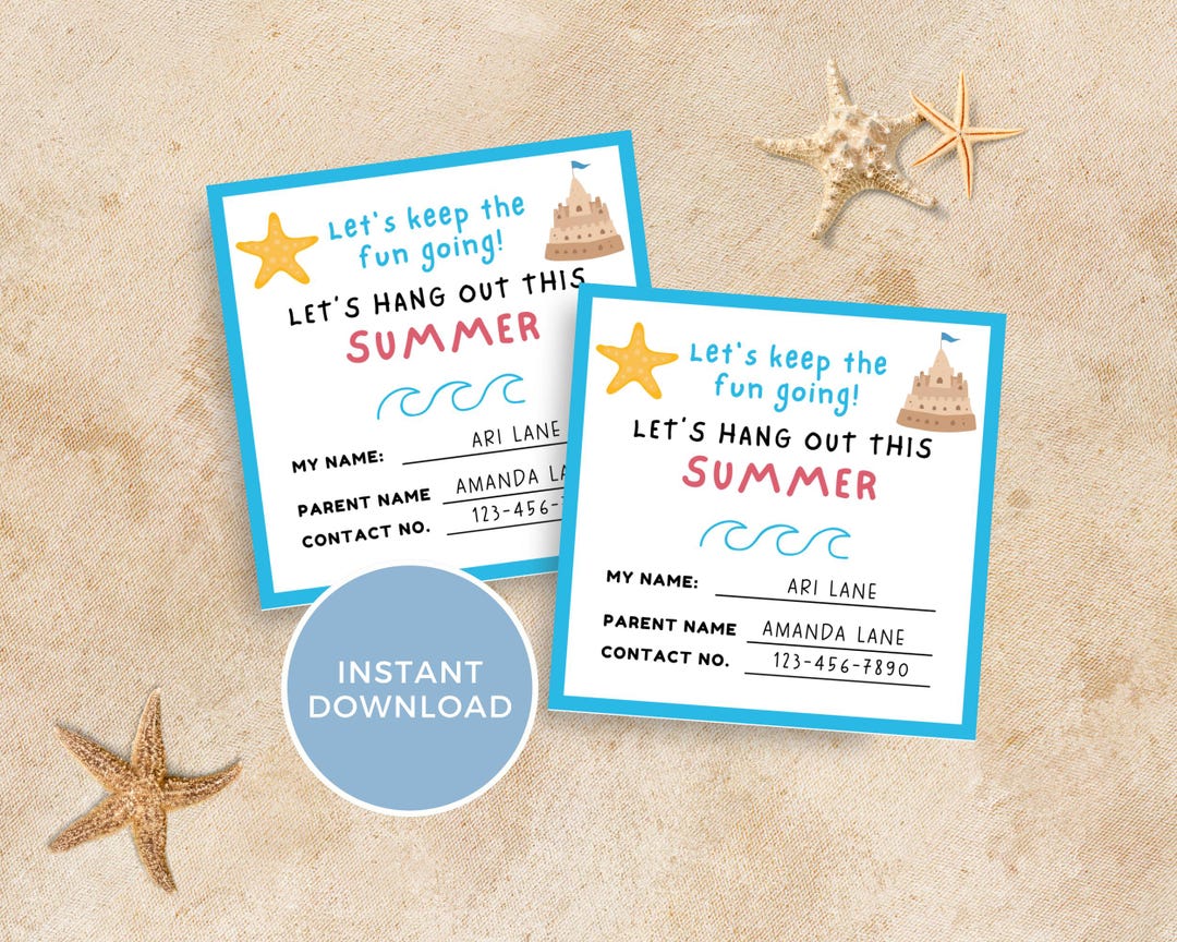 Editable Summer Playdate Cards: Personalized Kid's Invitations (digital ...