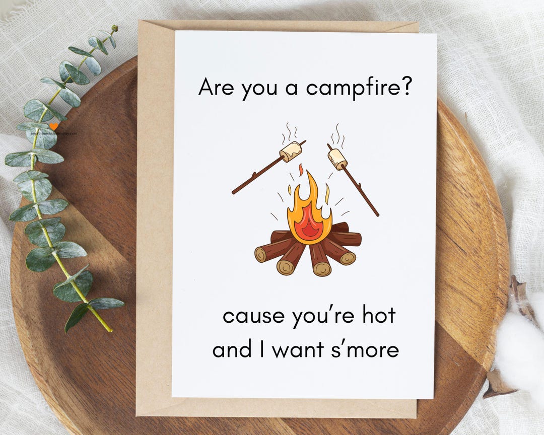 Funny Campfire Pun Card: Hot S'more Love Note (digital Download) - Etsy