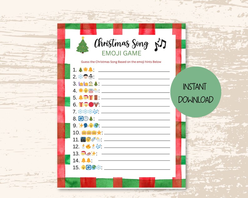 Christmas Song Emoji Game, Christmas Printable Emoji Cards, Classroom ...