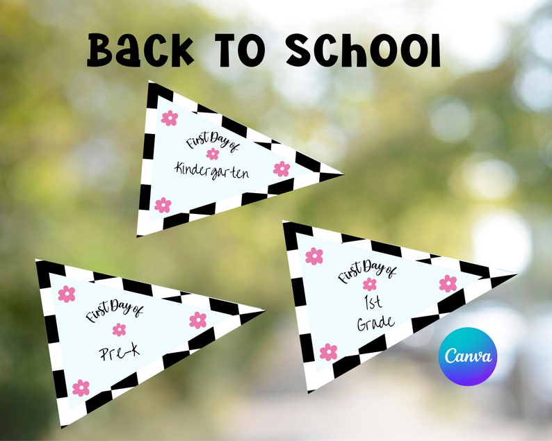 Back to School Pennant Flags: Printable First Day Bundle (PDF) - Etsy