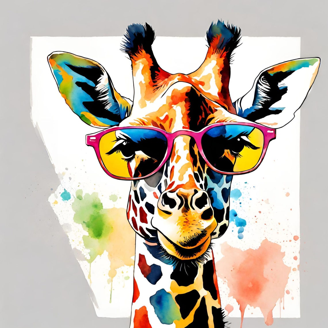 Bundle of 10 High Quality Giraffe Prints, JPG File, Digital, Giraffe ...