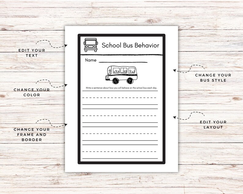 Bus Safety Rules Packet: Printable Classroom Activity (canva Template ...