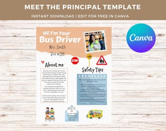 Meet the Bus Driver Editable Template, Back to School Letter to ...