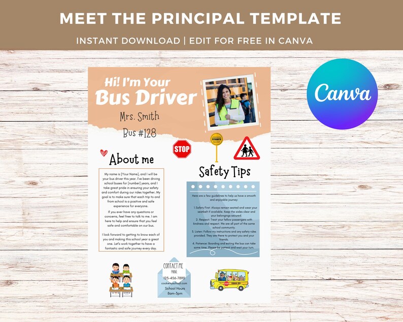 Editable Meet the Bus Driver Letter Template: Back to School (canva ...