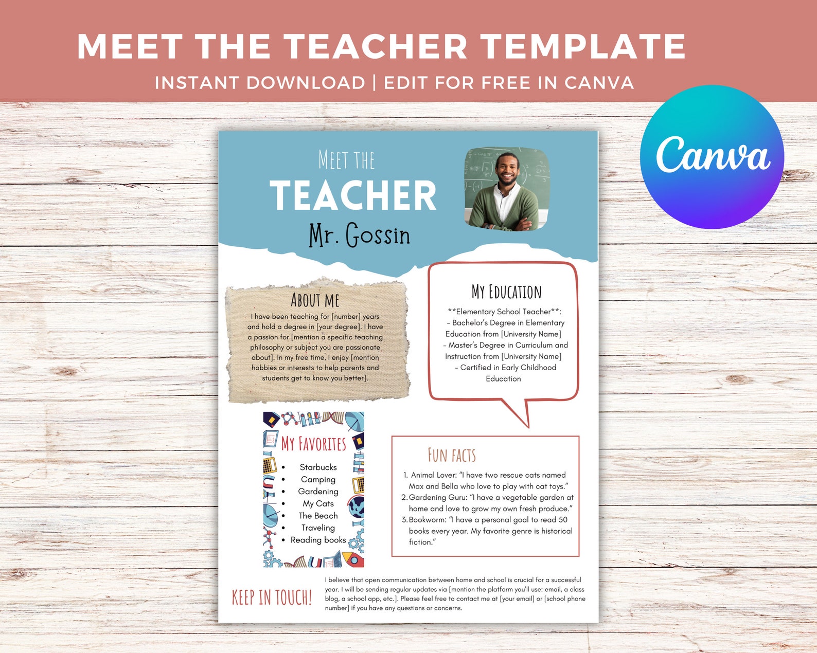 Meet the Teacher Editable Template, Back to School Welcome Letter to ...