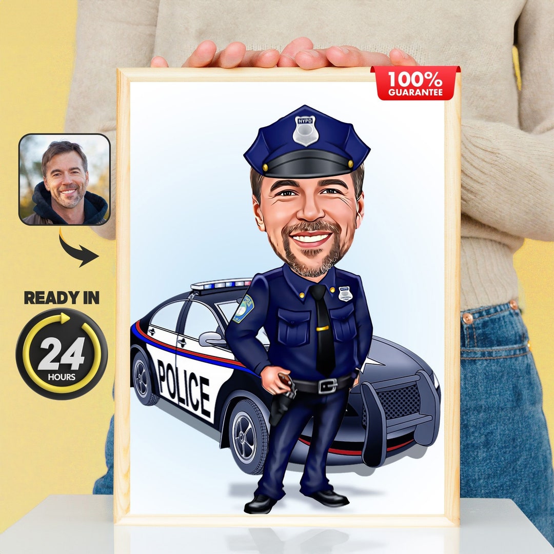 Customized Police Portrait: Police Print, Police Graduation Gift ...