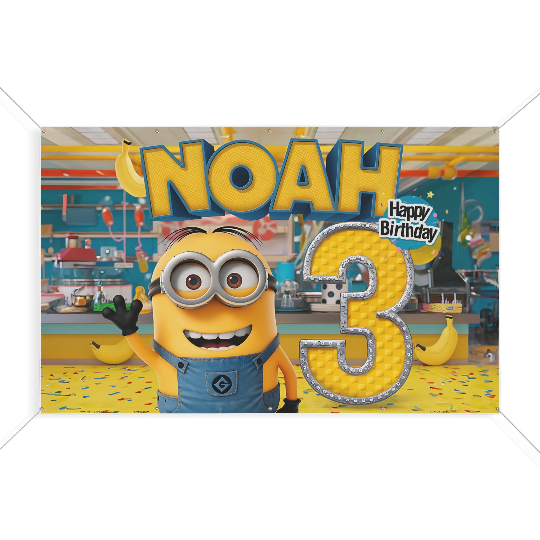 Personalized Minions Party Backdrop Banner, Birthday Minion Background ...
