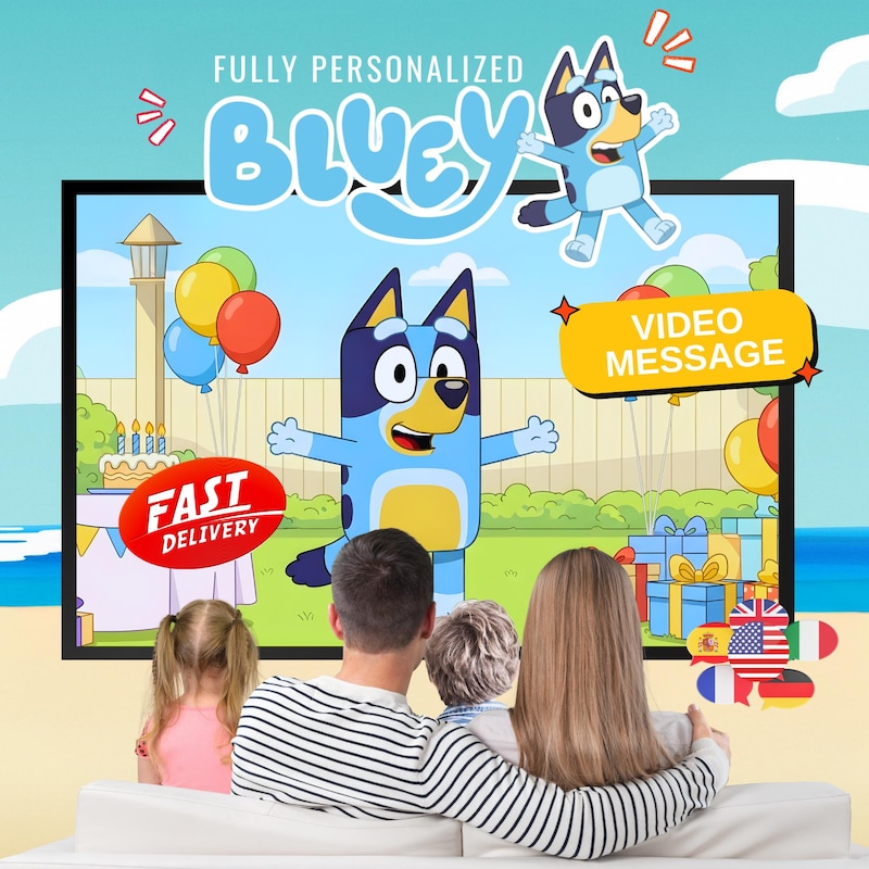Bluey Birthday Banner Png - Etsy