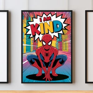 Set of 6 Superhero Wall Art With Affirmations, Nursery Prints, Boys ...