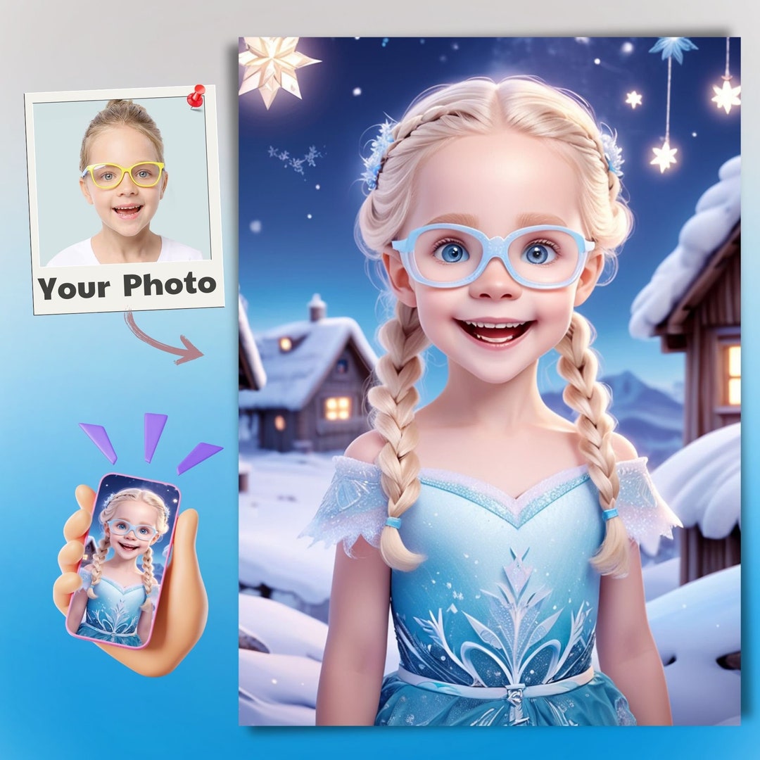 Personalized Elsa Portrait,custom Frozen Elsa Portrait, Elsa Birthday ...