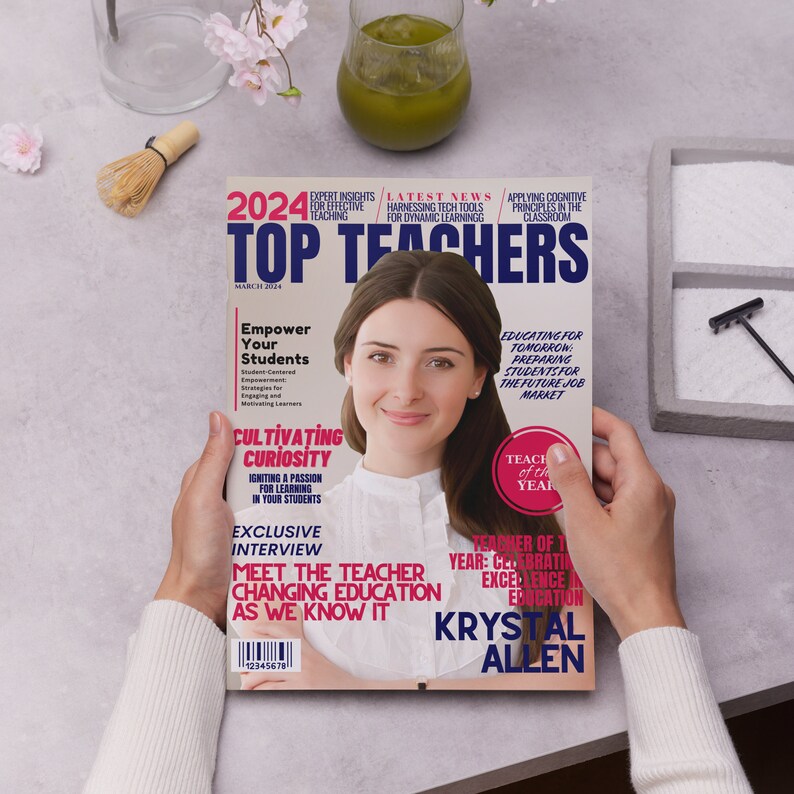 Custom Teacher Magazine Cover, Back to School Teacher Gifts, Teacher Appreciation Gift, End of ...