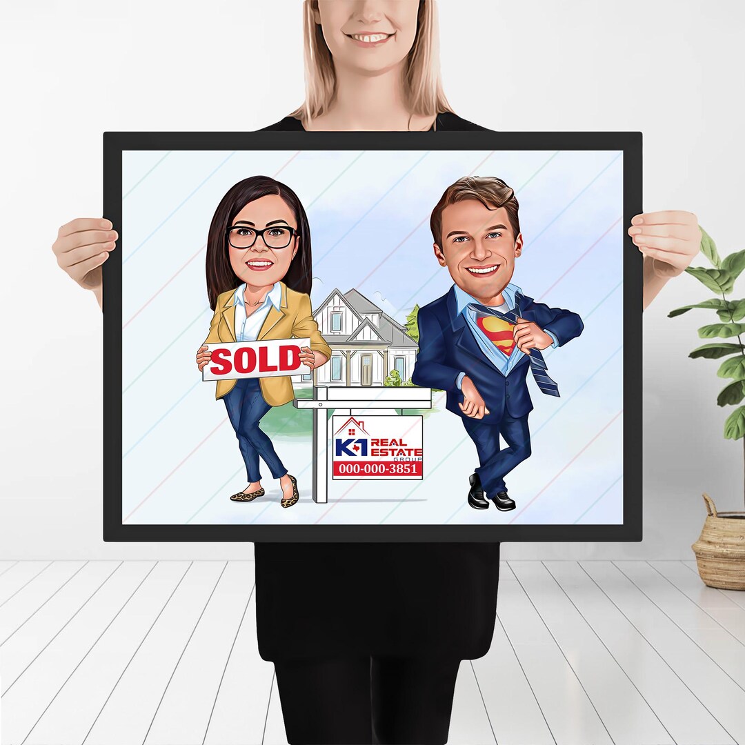 Portrait of Realtor Caricature: the Perfect Way to Promote Your Real ...