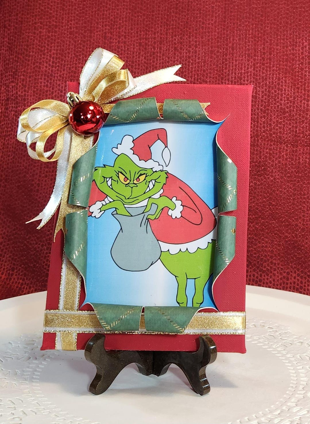 Busted Canvas Art, Grinch With Bag 6x8 Frame - Etsy