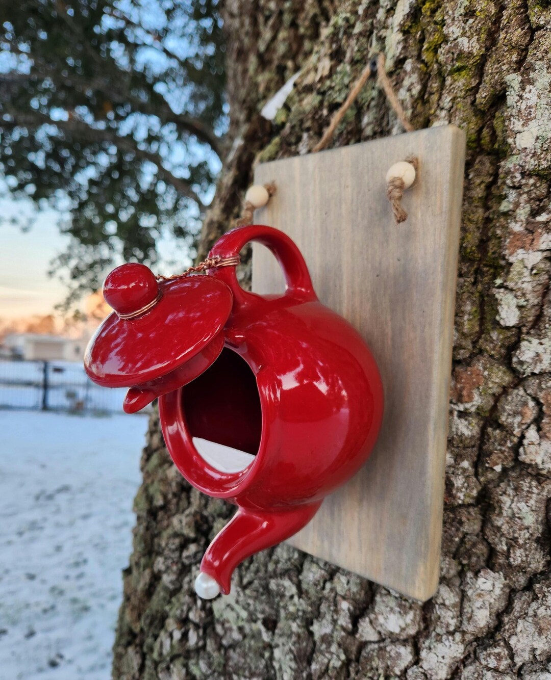 Red Teapot Birdhouse - Etsy