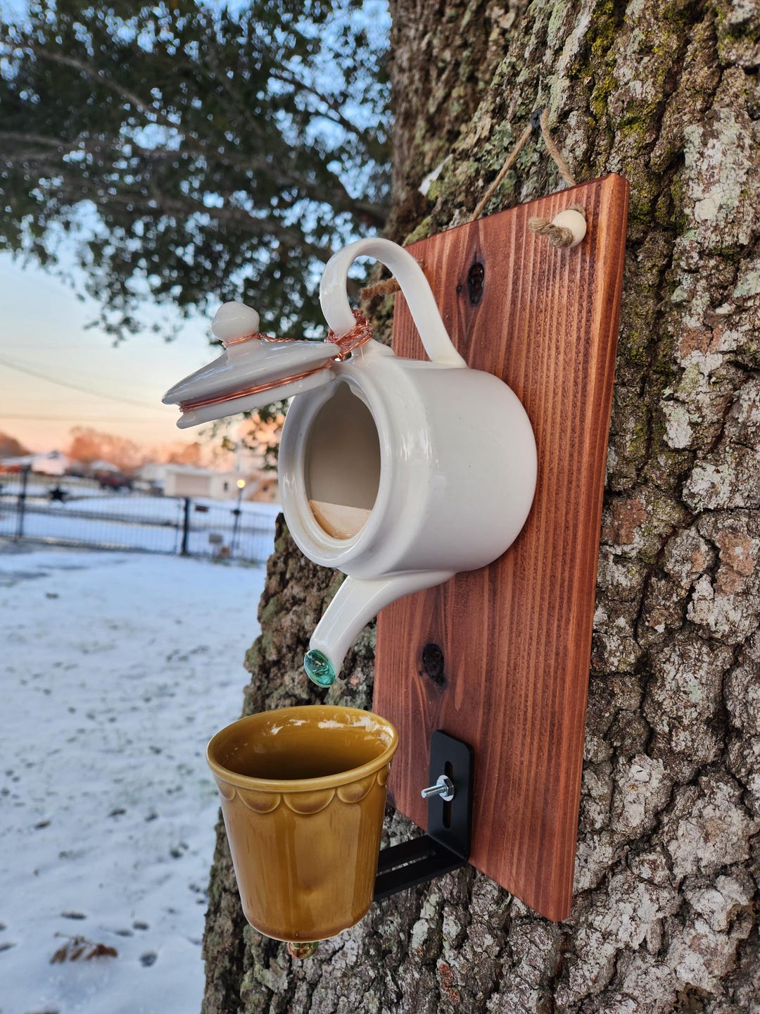 Teapot Birdhouse & Bird Feeder - Etsy