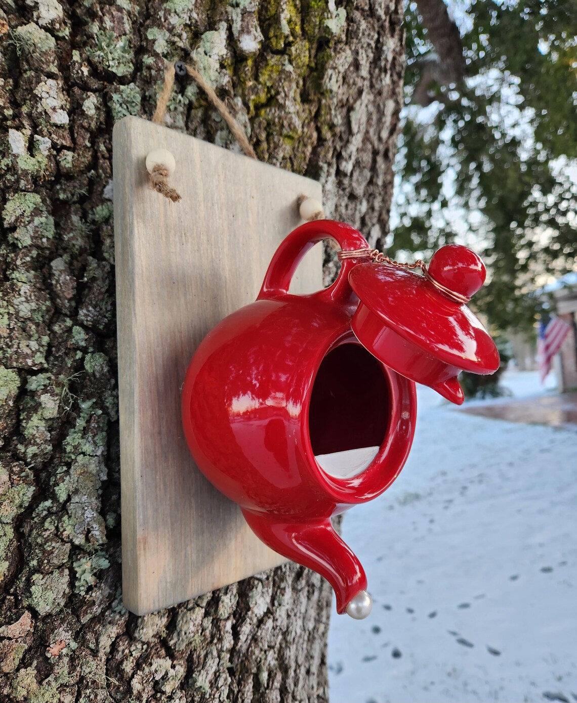 Red Teapot Birdhouse - Etsy