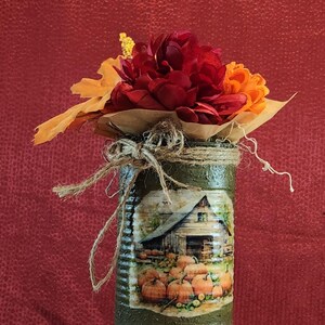 Tin Can Art Upcycle, Fall-farmhouse With Pumpkins - Etsy