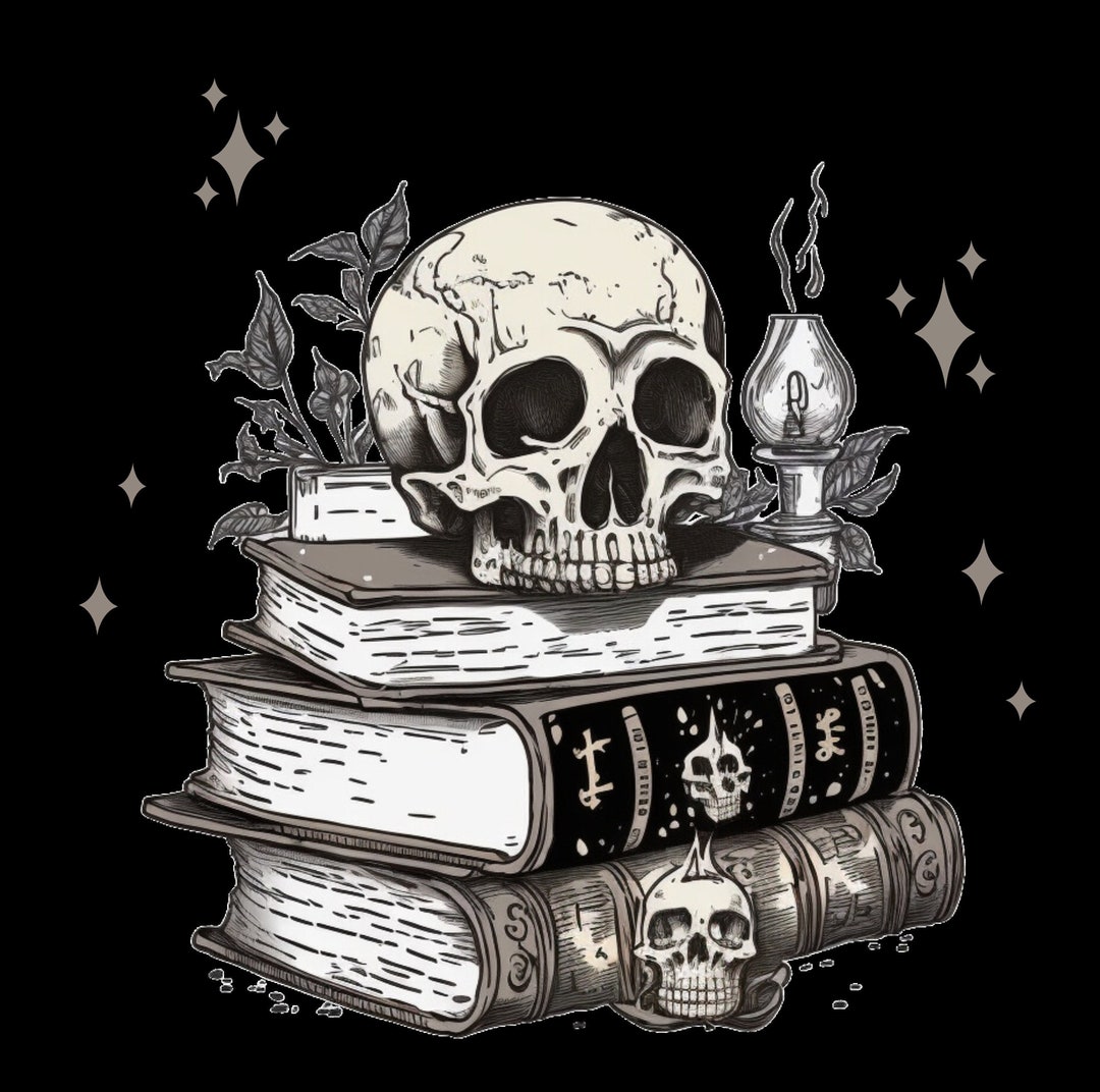 Spooky Spell Books Skull Halloween PNG Skeleton, Funny Scary ,PNG Fall ...