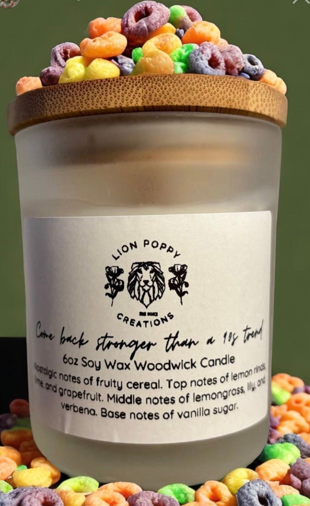 Come Back Stronger Than a 90s Trend Fruity Cereal Scented Soy Wax Woodwick 6oz Candle - Etsy