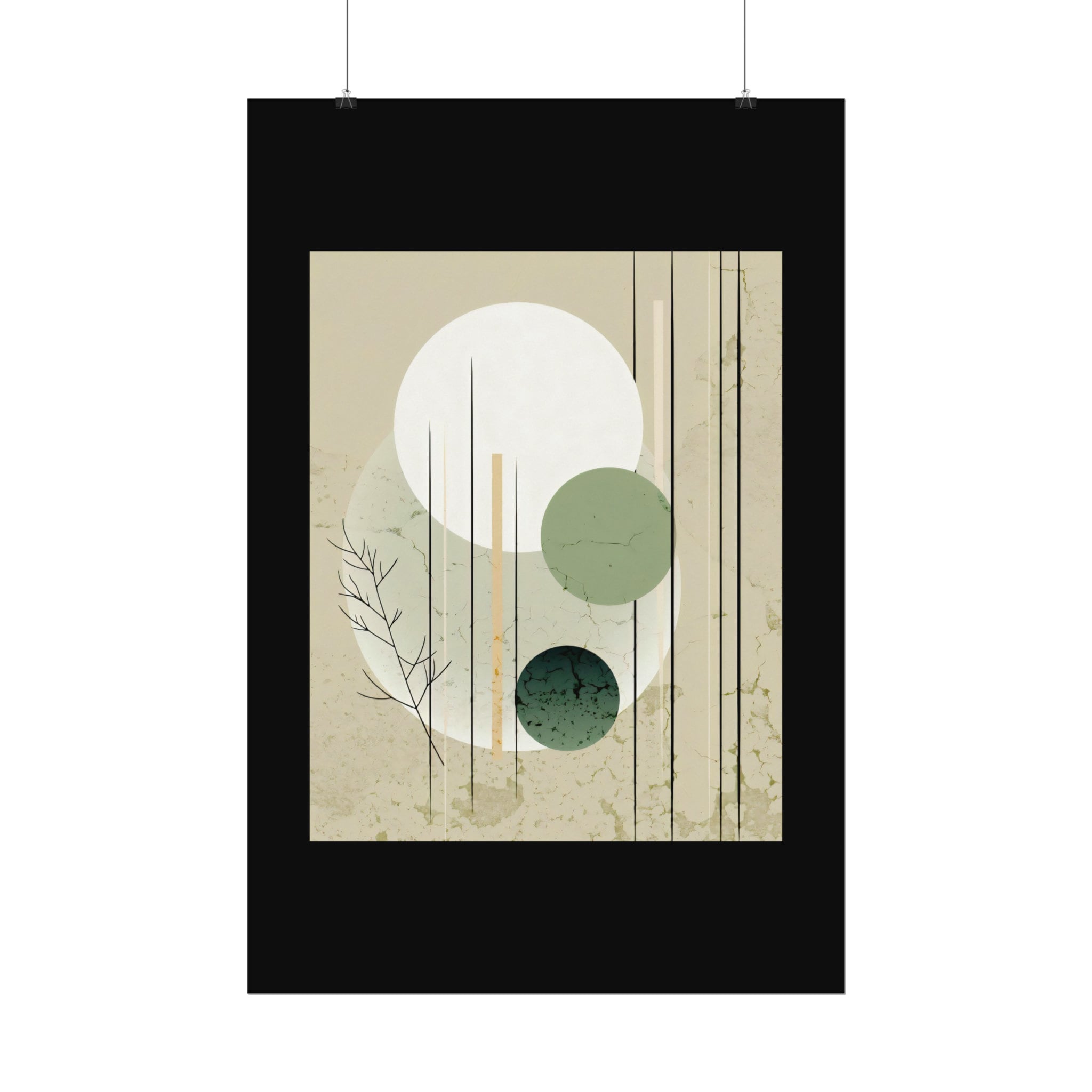 Japandi Wabi-sabi Circles Textured Watercolor Matte Posters - Etsy