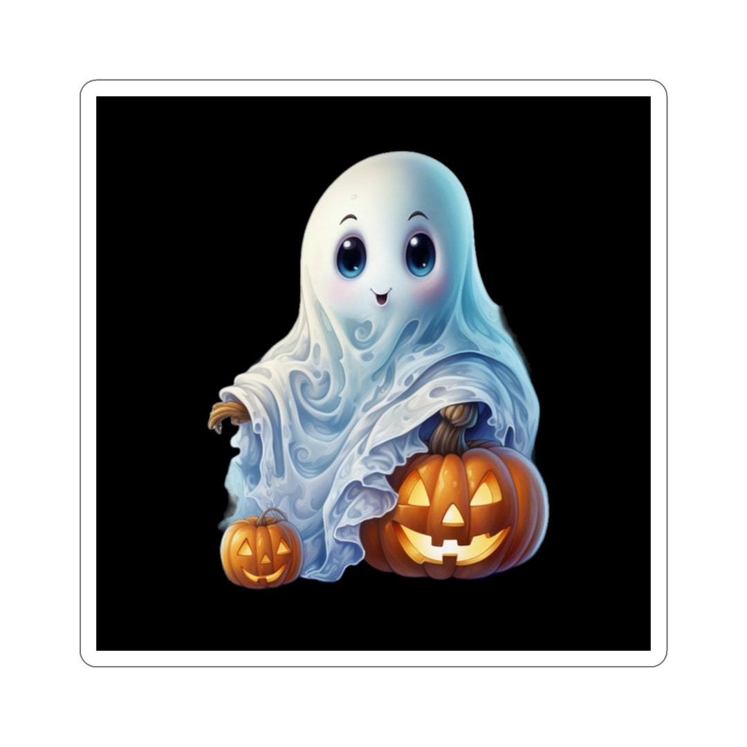 Cute Watercolor Halloween Ghost Die-cut Stickers - Etsy