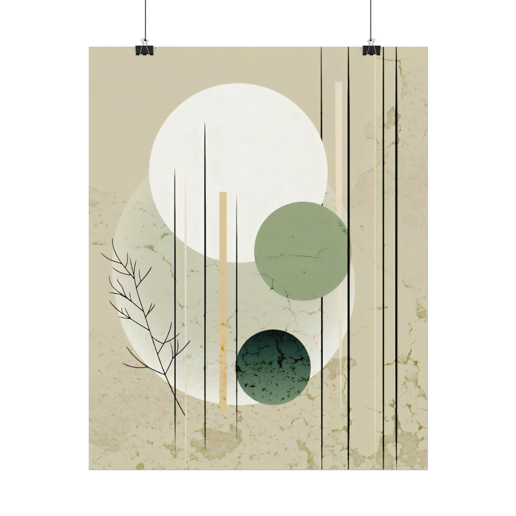 Japandi Wabi-sabi Circles Textured Watercolor Matte Posters - Etsy