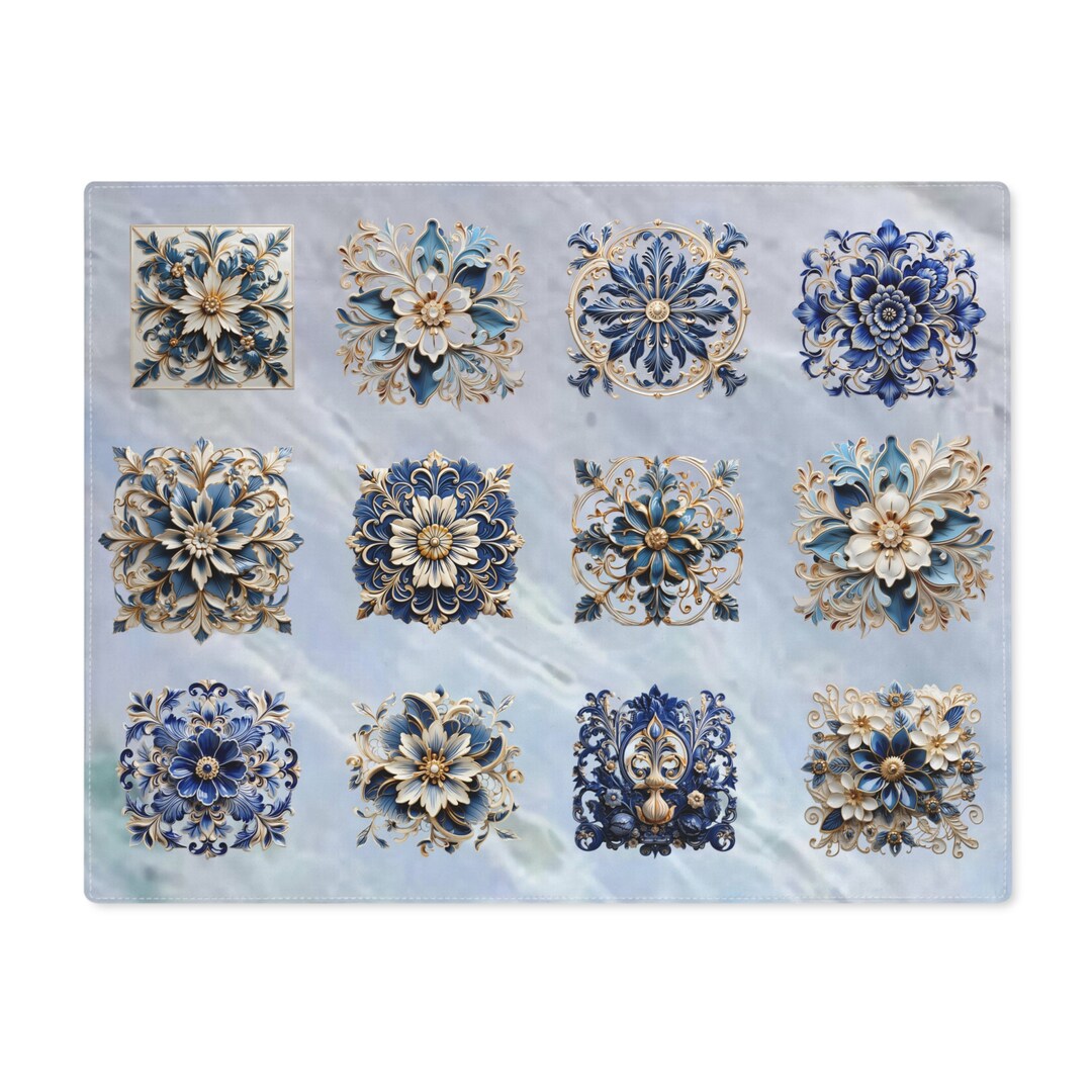 3D Portuguese Ceramic Tile Inspired Placemat, 1pc - Etsy