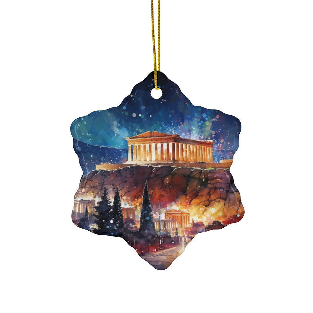 Greek Parthenon Athens, Greece, Ceramic Ornaments (1pc, 3pcs, 5pcs ...