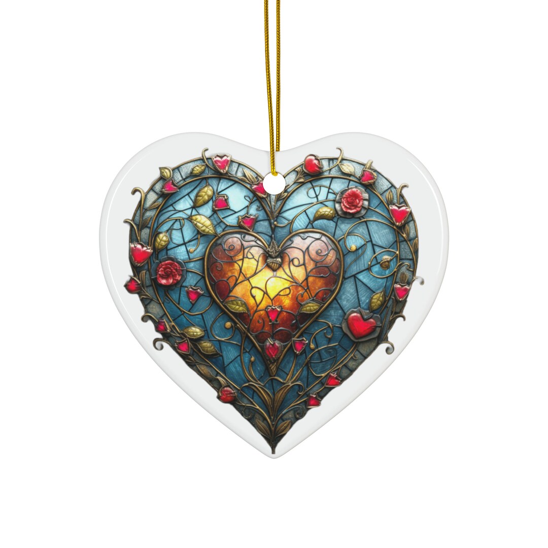 The Renaissance Heart Ceramic Ornaments, 2-side Print, (1pc, 3pcs, 5pcs ...