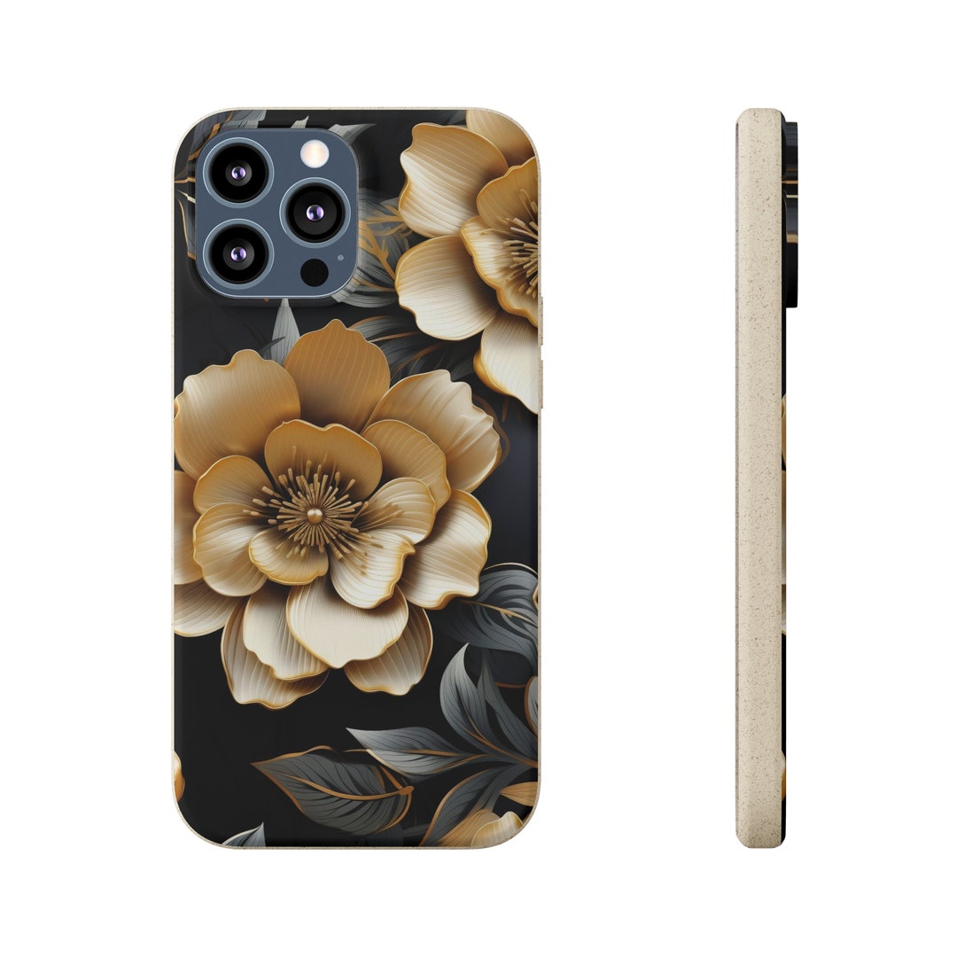 Gold and Black Roses Biodegradable iPhone Cases - Etsy