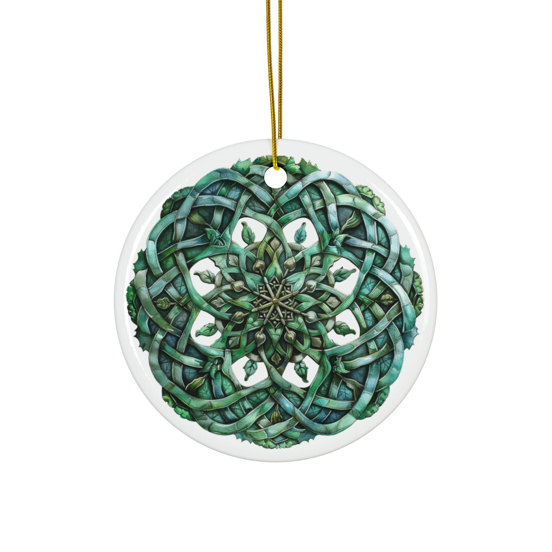 Celtic Shamrock Ceramic Ornaments, 2-side Print, (1pc, 3pcs, 5pcs ...