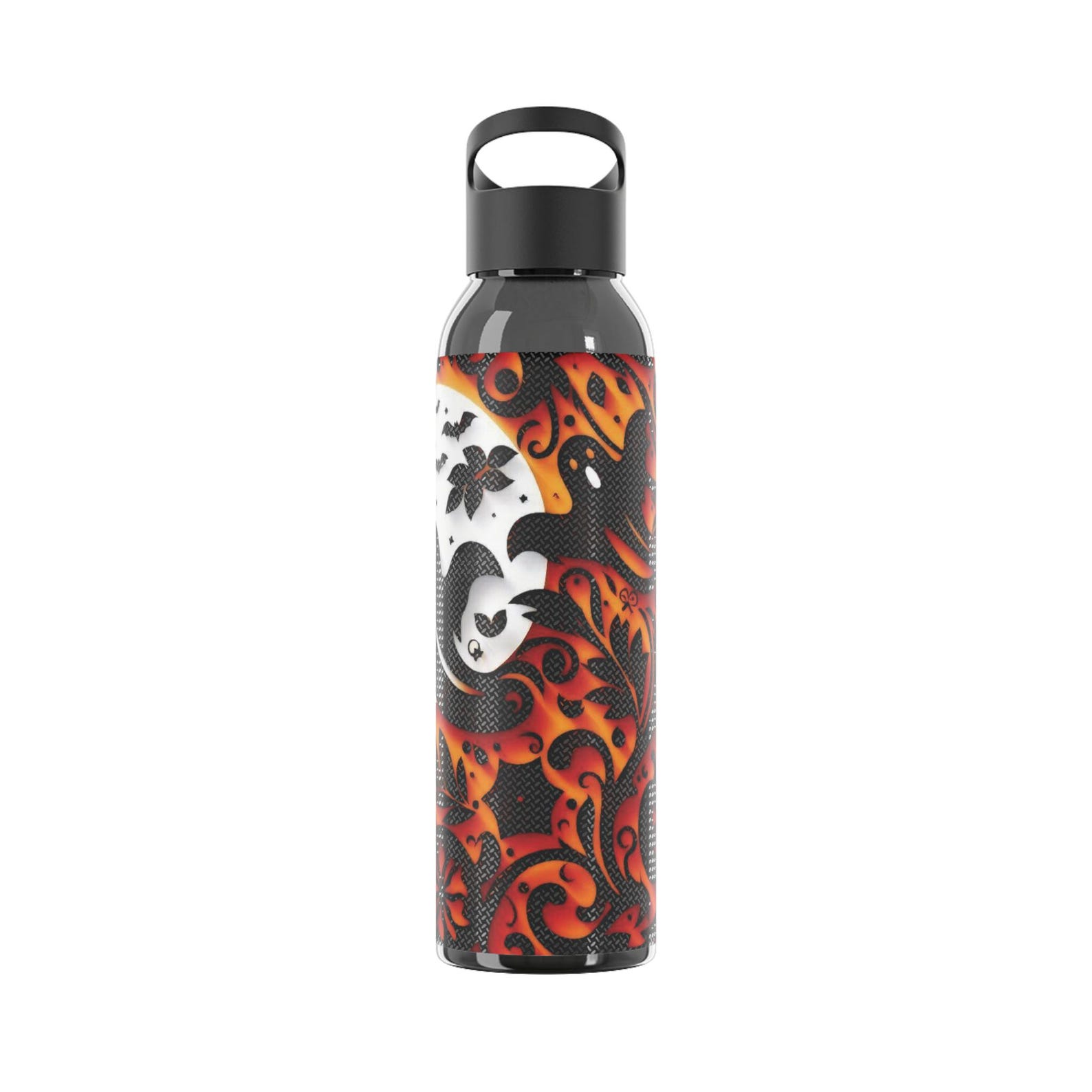 Spooky Night Ghosts & Bats Halloween Water Bottle 22oz 650ml Reusable ...
