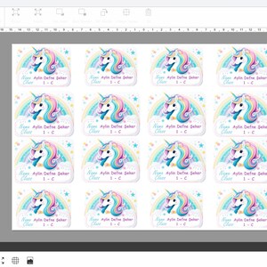 Magical Unicorn Name Label Stickers - Set of 6 Designs - Name Tags for ...